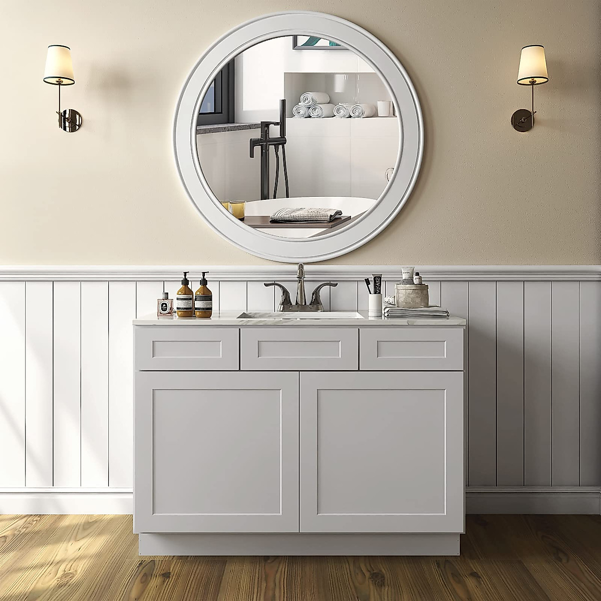 LOVMOR 36'' Bathroom Vanity, Single Sink Storage Unit, Large Capacity for Laundry Room, Kitchen, Shower Room & Utility Room.