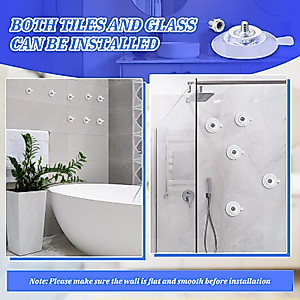 Quzzil 12 Pieces Suction Cup 40 mm/1.57'' PVC Clear Blue Sucker Pads with Screw Nut Extra Strong Adhesive Suction Holder Plastic Glass Suction Pads for Window Bathroom Wall Car Shade