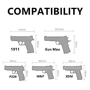 ACEXIER Universal Tactical Gun Holster Right Hand Molle Pistol Holster Combat Airsoft Waist Belt Holster for 1911 45 92 96 Glock(Black)