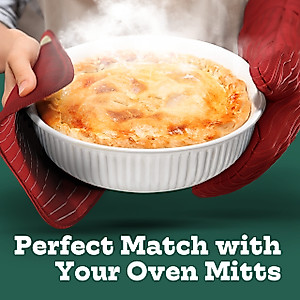 Pot Holders for Kitchen Heat Resistant, Set of 2, Silicone Pot Holders for Kitchen and Baking, Red