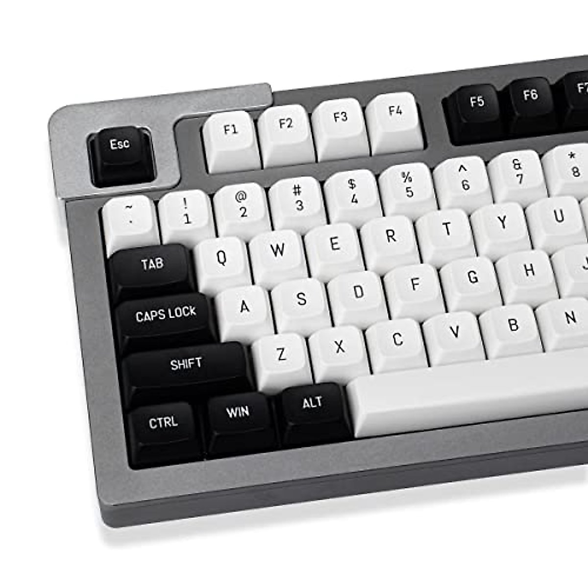 Black and White Keycaps Set 150 Keys MSA Profile Doubleshot Custom Keycaps for Cherry MX Gateron Kailh Box Switches Mechanical Gaming Keyboard