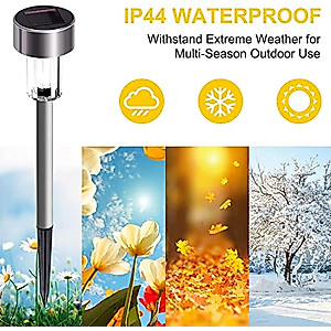 Outdoor Solar Waterproof Path Lights 12 Pack LED Stainless Steel Landscape Lights Patio Lawn Lighting Channel Automatic On/Off For Yard Driveway Garden Patio Sidewalk Park Christmas Decorative Lights