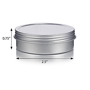 JUVITUS 1 oz Metal Steel Tin Flat Container with Tight Sealed Twist Screwtop Cover (8 Pack)