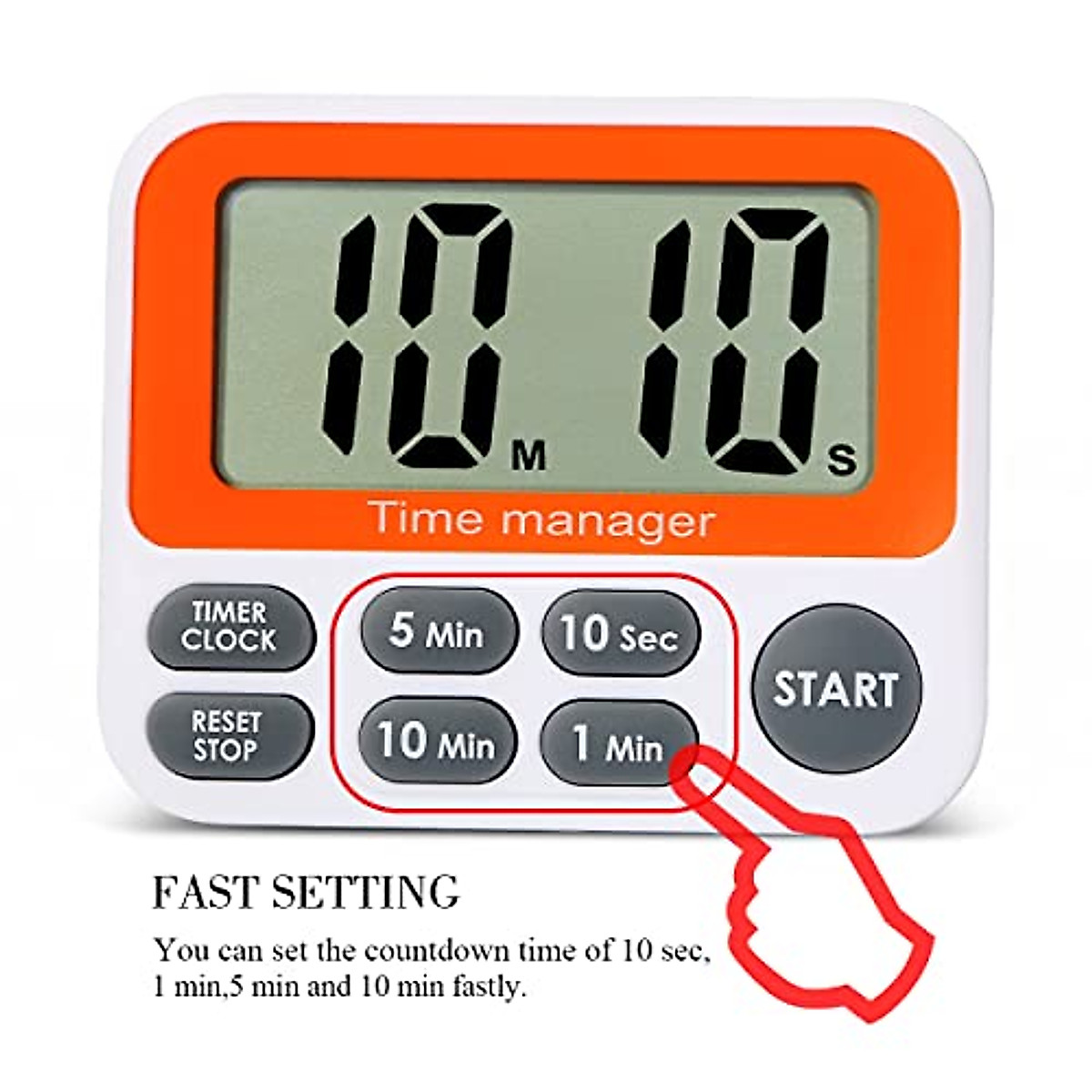 Digital Countdown Kitchen Timer - AIMILAR Count Up Down Magnetic Timer Clock with Loud Alarm Fast Setting for Cooking Baking Gym Students