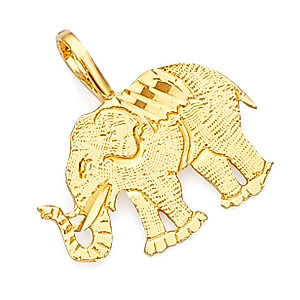 GoldenMine Fine Jewelry Collection 14k Yellow Gold Elephant Pendant