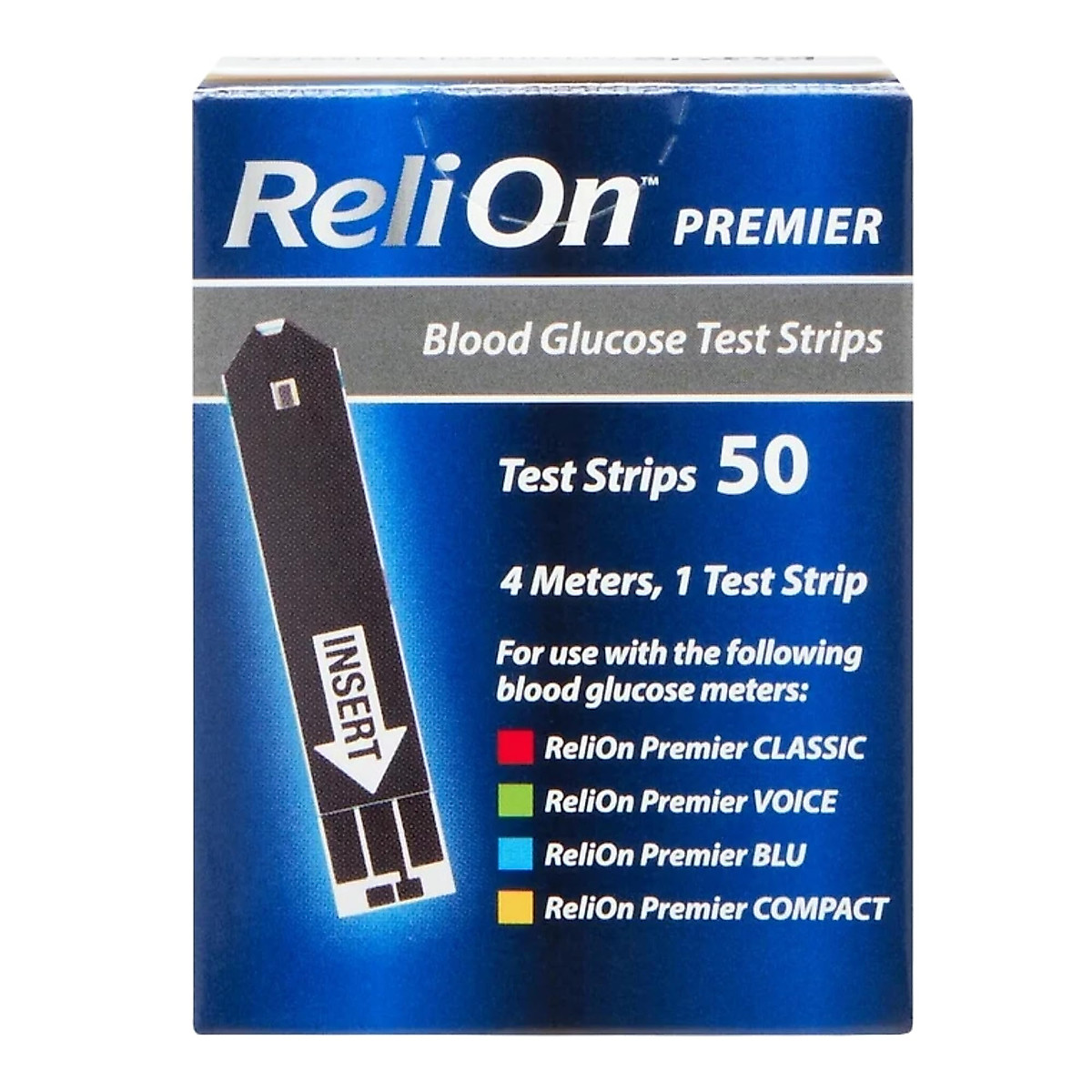 ReliOn Premier Blood Glucose Test Strips | Blood Glucose Test Strips | Test Strips for Diabetes | Blood Sugar Test Strips | Diabetic Test Strips | Reli On Premier Test Strips 50 Count + STS Sticker.