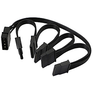 GELRHONR IDE to SATA Power Splitter Cable,LP4 4Pin IDE to 5 x15 Pin SATA Power Conversion Line Extension Y-Cable for Hard Disk