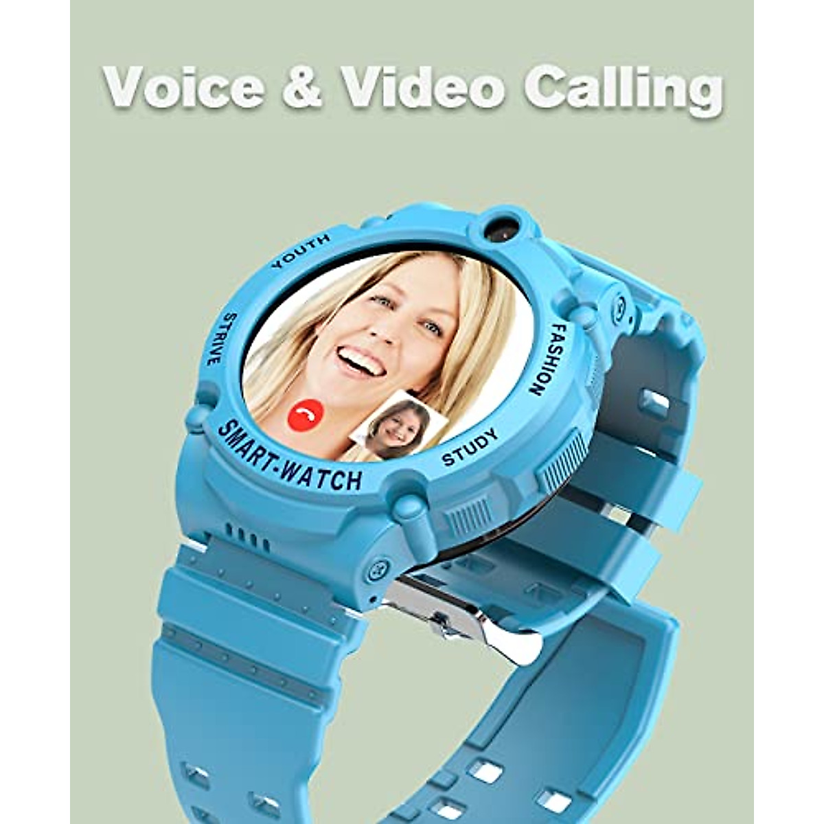 PTHTECHUS Kids Smart Watch with SIM Card, 4G GPS Tracker Watch for Kids, Combines Phone Video Voice and Wi-Fi Call, Wrist Watch Suitable for 8-16 Boys Girls Birthday Gifts