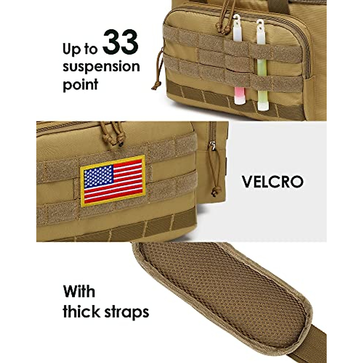 TACTICISM Tactical Lunch Box for Men, 30 Cans Leakproof Lunchbox, Insulated Lunch Bag Adult, Portable Soft Cooler Bag with Detachable MOLLE Pouch for Camping Fishing Beach Picnic Work, Brown