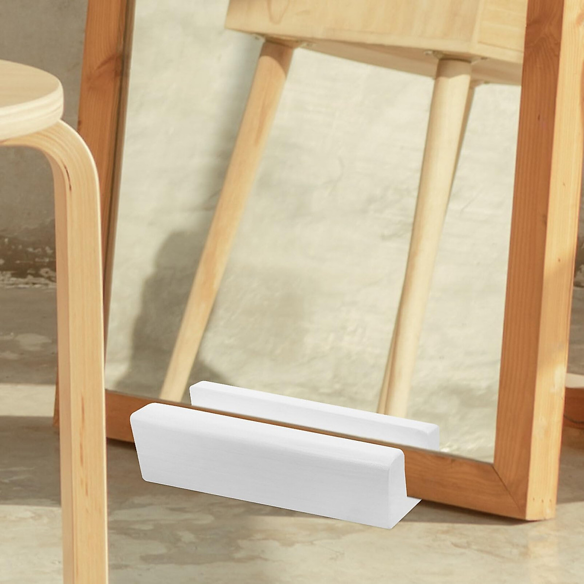 Cabilock Full Length Mirror Stand, Floor Mirror Wooden Support Full Body Mirror Holder 25CM Floor Mirror Base Bracket Wood Display Artwork Rack