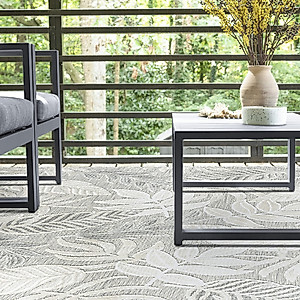 Large Jute Water Resistant Indoor Outdoor Rug 8x10 - Traditional Outdoor Rugs for Patio, Entryway, Deck, Porch, Camping, RV - Outside Area Rug