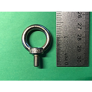 US STAINLESS 4 Pieces Stainless Steel 316 Lifting Eye Bolt 6mm M6 Marine Grade Pitch of 1