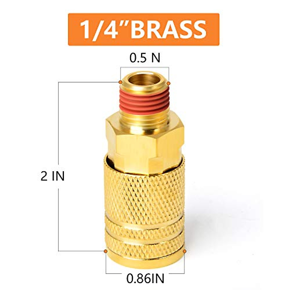 GASHER 12PCS 1/4-Inch Brass Male Industrial Coupler,1/4 Inch NPT Male Threads Size, Quick Connect Air Coupler