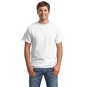 Hanes mens 6.1 oz. Beefy-T(5180)-WHITE-XL-4PK