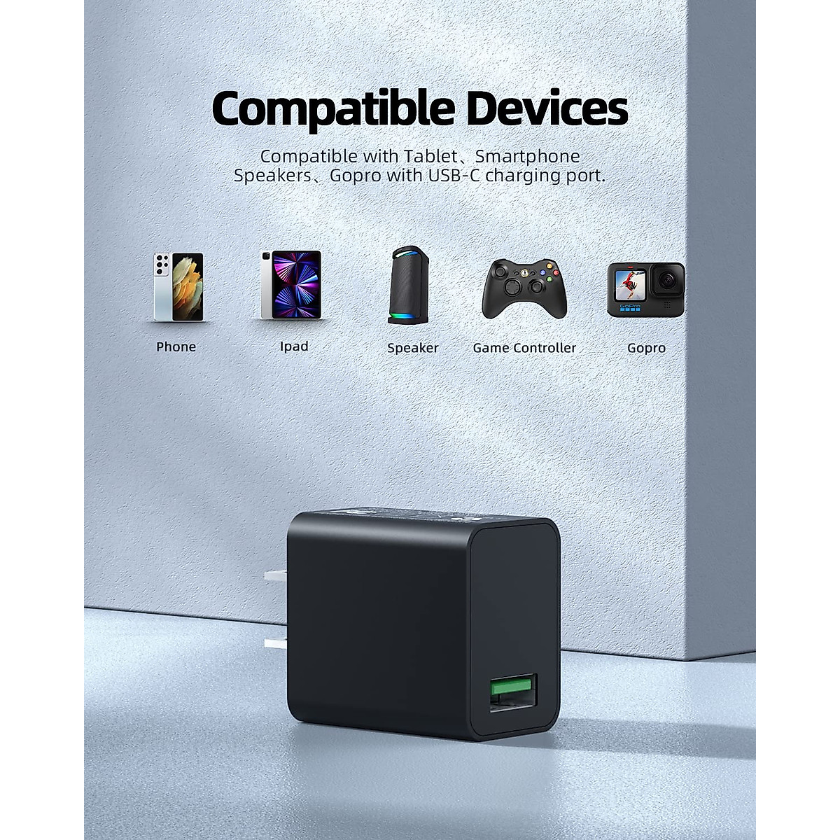 18W Type C Fast Charger Fit for Samsung Galaxy Tab A9+/A9 Plus 11-inch 2023, Tab A7 10.4-Inch 2020, Tab A7 Lite 8.7-Inch 2021 USB C Tablet