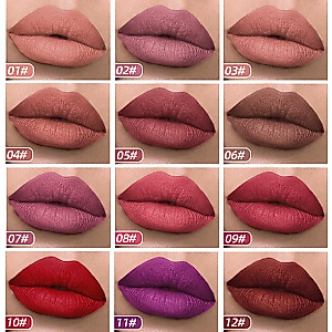 Anifer Velvet Matte Liquid Lipstick Makeup Long-Lasting and Waterproof Wear, Instant Shine Non-Stick Cup Lip Gloss,(Warm Purple Neutral.02)