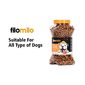 filomilo – Real Chicken Biscuits (Treats) with Ayurvedic Brahmi Powder for All Type of Dogs_17.63 OZ (500 Grams - Chicken Flavour)