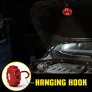 ZeroDark Road Flares LED Flashing Warning Light Emergency Roadside Safety Disc Highlights With Magnetic Base & Hook For Vehicles & Boat 1Pack