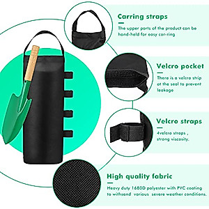 Zhengmy Heavy Sand Bags Canopy Tent Weights Black Sandbag Iron Shovel Windproof Polyester for Outdoor Sunshade Umbrella Fix Supplies (8 Pieces)