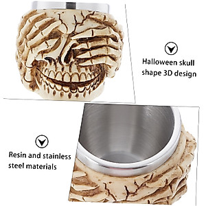 Didiseaon 1Pc Skull Wine Glass Wine Glass for Halloween Halloween Wine Cup three-dimensional decorate 3d wine glass skeleton Stainless steel skull cup Skull Wine Cup goblet ghost head gift