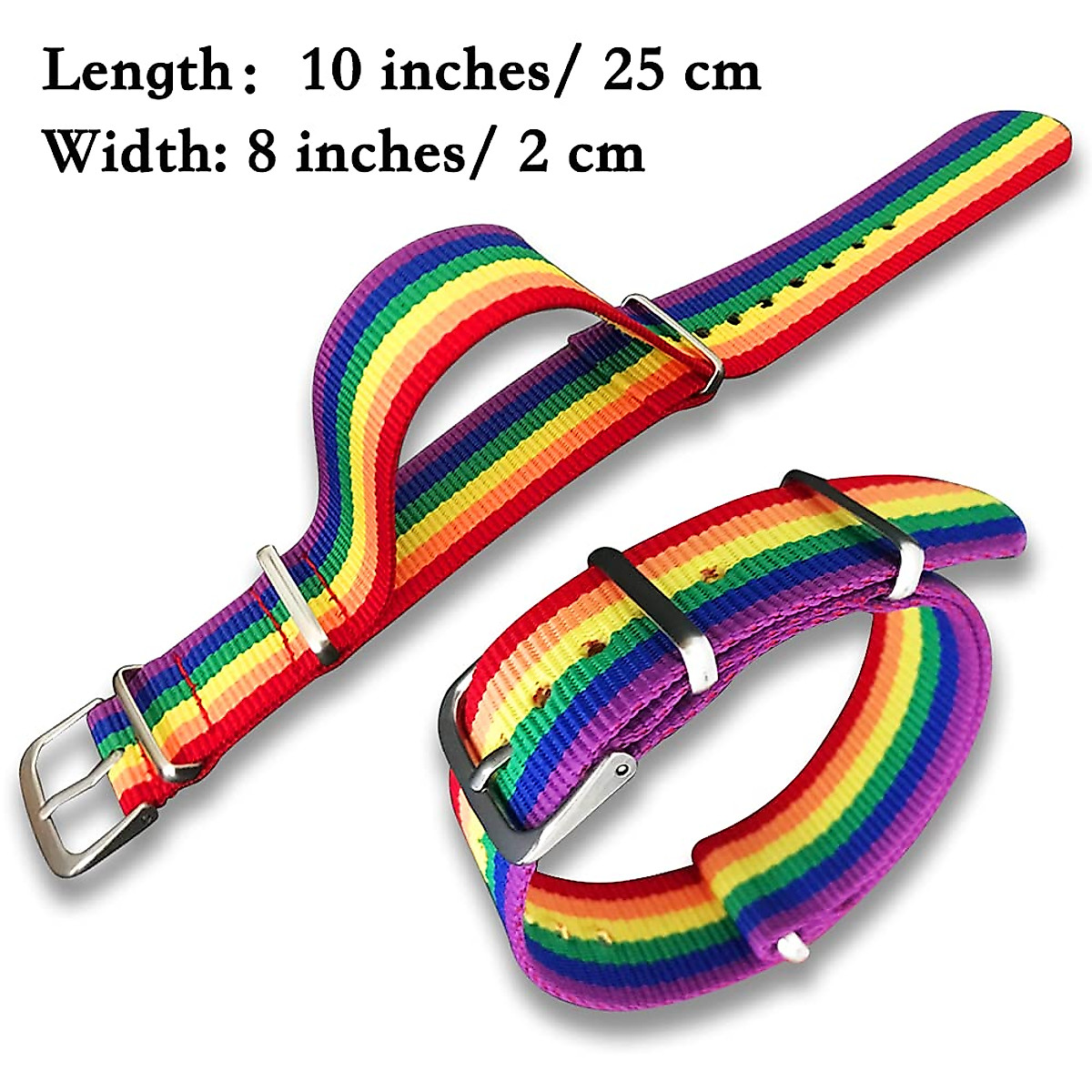 XGiGiX Rainbow Gay LGBTQ Pride Bracelets - 2Pcs Couple Adjustable Rainbow Watch Bands - Best LGBTQ Gift for Gay & Lesbian. Incoluded 5Pcs Tattoo Stickers.
