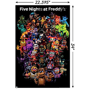 Trends International Five Nights at Freddy's: Special Delivery-Collage Wall Poster, 22.375" x 34", Unframed Version, Bathroom