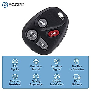 ECCPP 1X Keyless Entry Remote Key Fob Replacement for Buick/for Chevy Silverado Series/for GMC/for Pontiac/Saturn/Oldsmobile/for Cadillac Escalade Series ABO1502T 16245100 16207901