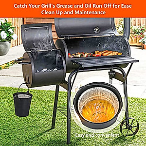 Unidanho Grill Bucket for Grease, Traeger Grease Bucket 10 Packs Drip Grease Bucket Liners for Camp Chef, Traeger 20/22/34 Series, Pit Boss, Pellet Oklahoma Joe Rec Tec, z Grill Smoker Bucket