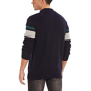 MAGCOMSEN Sweater for Man Mens Sweaters Mens Zip Sweater Turtleneck Men Sweater for Man Sweatshirts for Men Pullover Mens Golf Pullover Men Striped Sweater