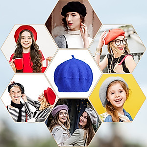 15 Pieces Women Wool Beret Hat Wool French Beret Hat Artist Beret Cap Winter Solid Color Hat for Women Girls (Multiple Color)