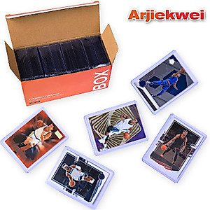 Arjiekwei 3"X4" Card Sleeves Hard Plastic, Baseball Card Protectors Hard Plastic, Premium Card Sleeves for Trading Cards, Card Holder for Sports Baseball Football Game Cards (100 Hard Sleeves)
