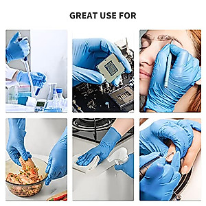 Daddy's Choice Disposable Blue Nitrile Gloves, Size Medium, No Latex, No Powder, Safe Working Gloves, House Cleaning gloves,100pcs (Medium)