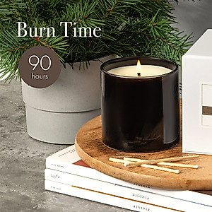 LAFCO New York Signature Candle, Redwood - 15.5 oz - 90-Hour Burn Time - Reusable, Hand Blown Glass Vessel - Made in The USA