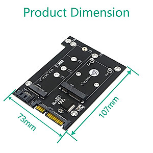 Adapter Card, M.2 and MSata SSD to SATA3, MSata SSD 6Gbps Mass Storage Interface, Read Speed 520MB/S, Plug and Play Suitable for 2230, 2242, 2260, 2280