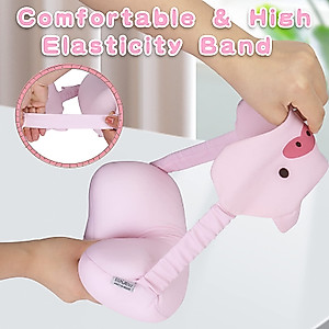 SSAWcasa 2 in 1 Travel Pillow and Eye Mask,Kids Adult Soft Plush Novelty Pillow Cushion Eye Mask Combo Supports The Head,Neck and Chin-for Airplane,Train,Car or Outdoor,Camping,Hiking (Pink)