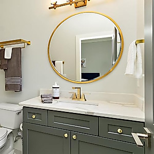 BRAVEBAR Brushed Gold 2 Handle Bathroom Faucet - 4In Centerset Faucet Bathroom | Modern Brass Faucets for Bathroom Sink with Pop Up Drain Assembly & 360° Swivel Spout Gold