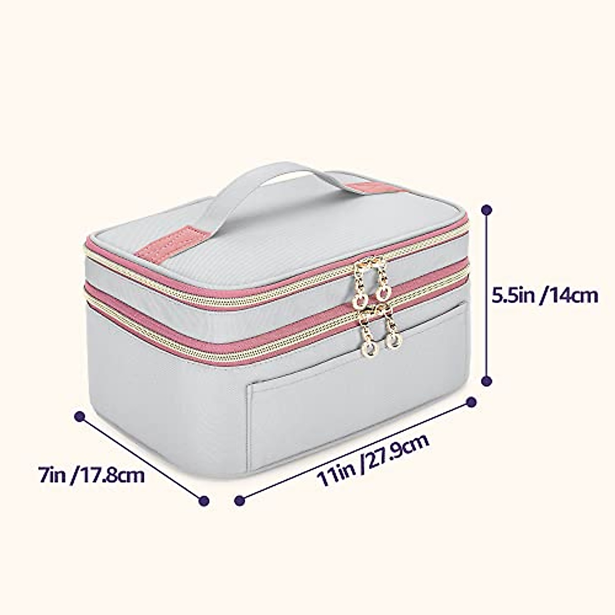 Damero Wearable Breast Pump Bag Compatible with Elvie and Momcozy Breast Pump, Carrying Bag for Wearable Breast Pump and Accessories, Light-Gray Pink