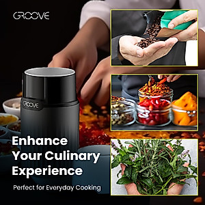 Electric Grinder, Large Capacity 30,000 RPM Herb Grinder – Adjustable Coarse to Fine Electric Spice Grinder, Stainless Steel, One-Button Start, for Herbs, Spices, Coffee & More