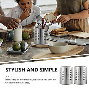 2pcs Stainless Steel Chopstick Holder Kitchen Utensils Organizer Utensil Drying Basket Flatware Drainer Basket Sink Drying Rack Stainless Steel Holder Chopsticks Cage Storage