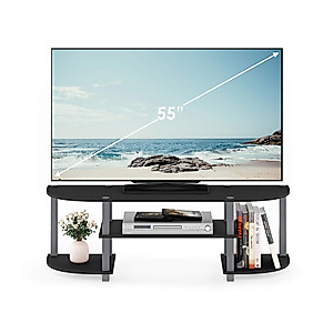Furinno Turn-S-Tube Wide TV Entertainment Center, Black/Grey