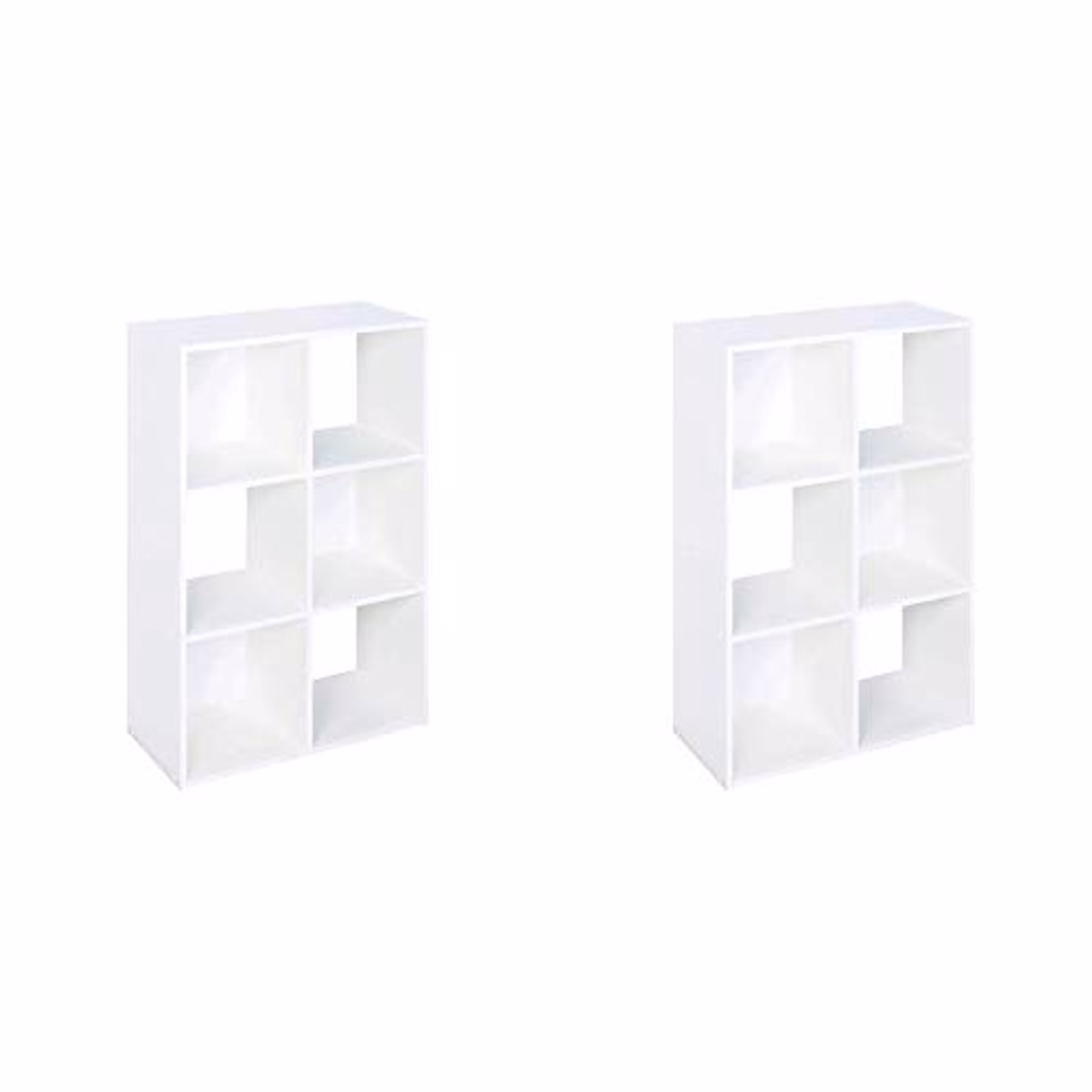 Closetmaid 899600 Decorative Home Stackable 6-Cube Cubeicals Organizer Storage, White (2 Pack)