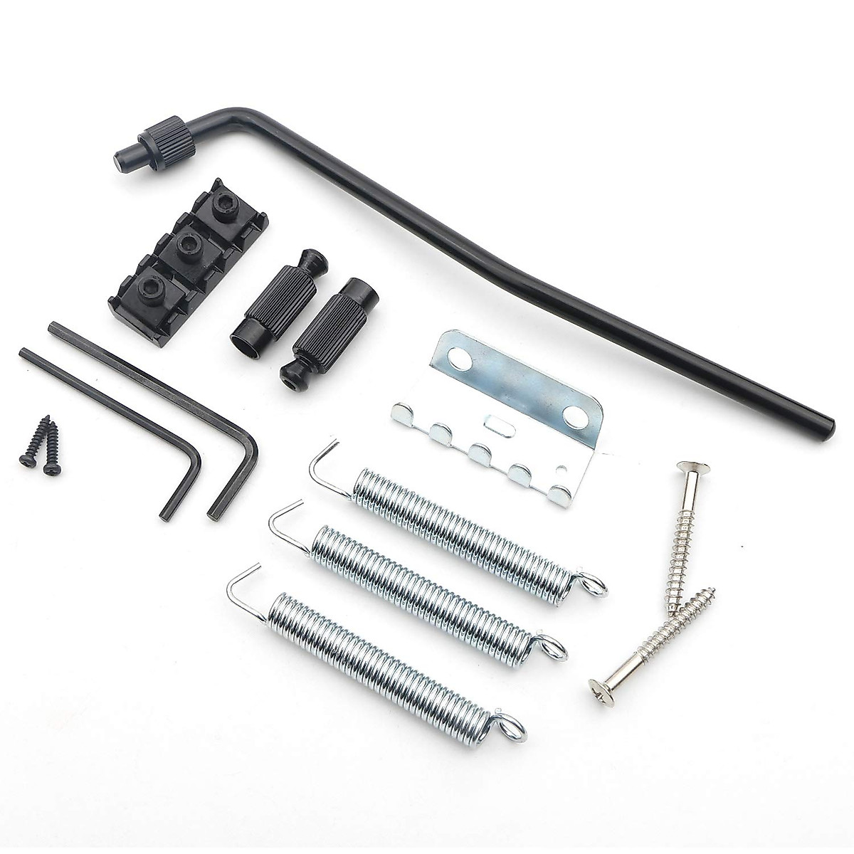 Black Electric Guitar Tremolo Bridge with Bar Double Strat Locking for Floyd Rose Type