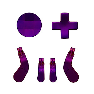 4 Pcs Interchangeable Paddles and 2 D-Pads Metal Stainless Steel Replacement Parts for Xbox One Elite Series 2 Controller & Xbox One Elite Controller (Purple)