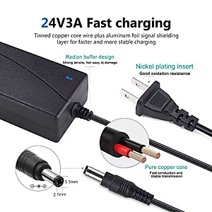 Replacement 24V AC DC Power Supply Cord for Logitech G25 G27 G29 G920 G923 G940, Logitech Racing Wheel APD DA-42H24 AD10110LF 190211-0010 190211-A030 PS3 Xbox 360 GT Adapter Charger Cord Cable