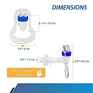 Raven Water Dispenser Replacement Push Faucet - Blue Cold Water Spigot (2 Pack)