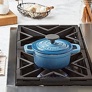 Smith & Clark 1-Quart Enameled Cast Iron Dutch Oven Pot with Lid, Blue