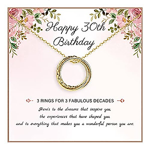 BMMYE 30th Birthday Gifts for Women, Gold Silver Necklace Circle Pendant Mothers Day Jewelry 30 Year Old Birthday Gifts Ideas for Mom Sister Friend