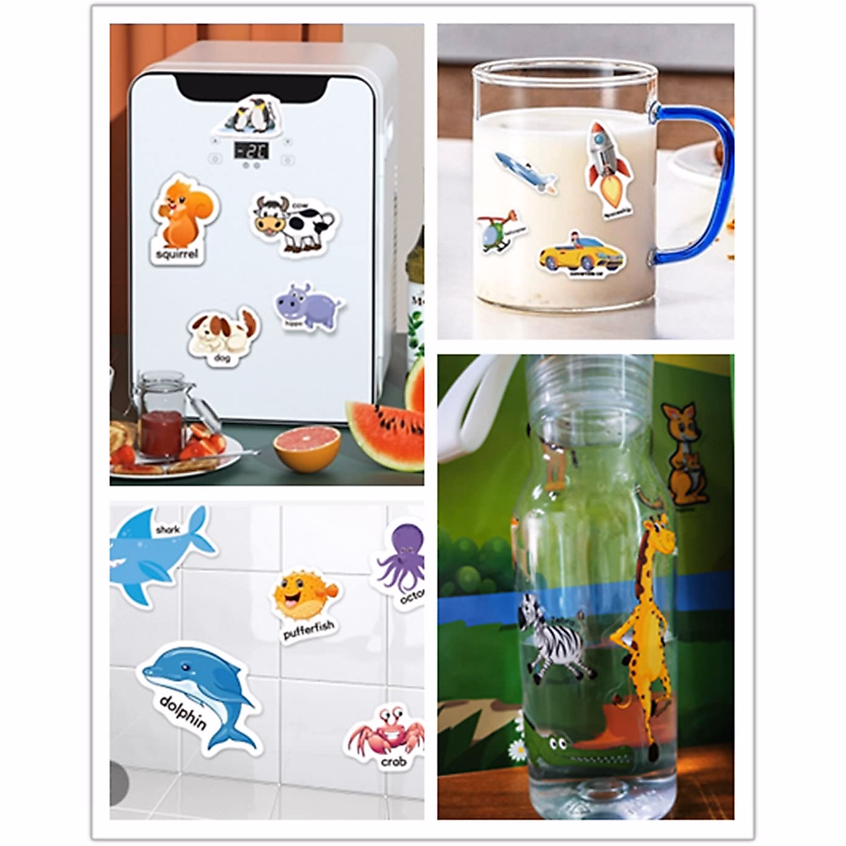 Reusable Stickers Book for Toddlers,Dinosaur, Animal and Vehicle Static Sticker for Kids Activity Books Learning Toys Birthday Christmas Gifts