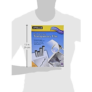 Apollo Plain Paper Copier Transparency Film, Black On Clear, Box Of 100