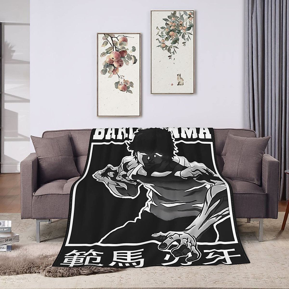Anime Baki The Grappler Baki Hanma Throw Blanket Ultra-Soft Micro Fleece Cozy Warm Suitable for All Living Rooms/Bedrooms/Sofa 40"X30"